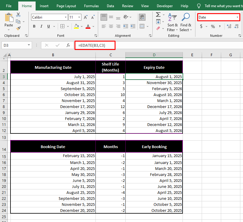 How To Add Months To A Date In Excel In 3 Easy Ways 