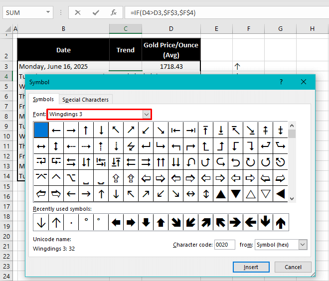 How To Insert An Arrow In A Cell In Excel 6 Easy Ways 