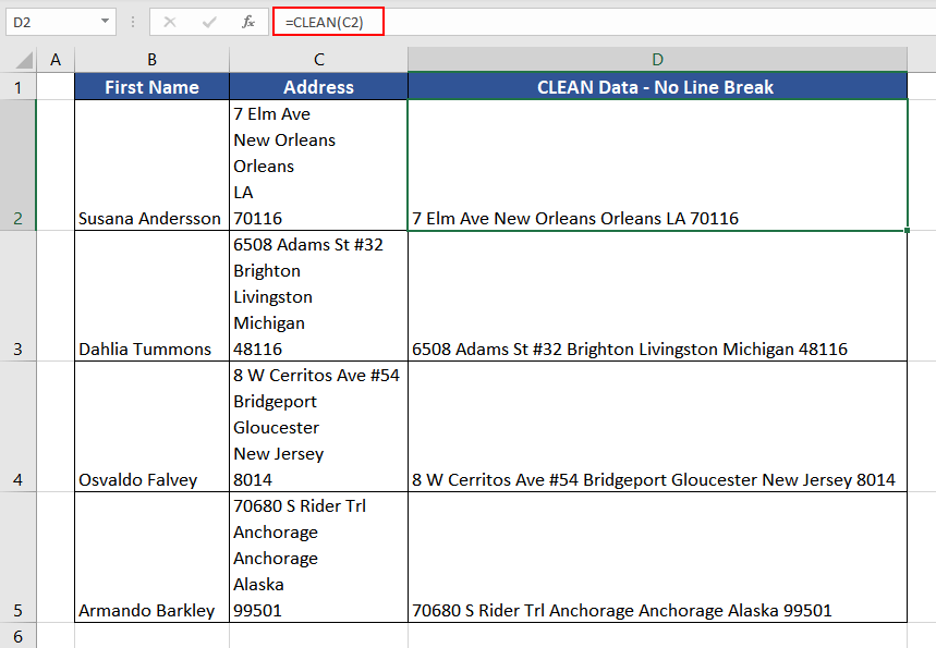 Excel CLEAN Function How To Use