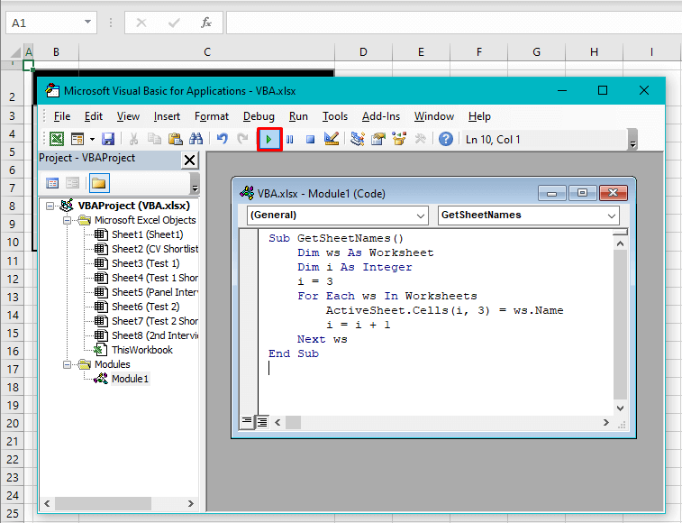 How To Get All Worksheet Names In Excel 2 Easy Ways 