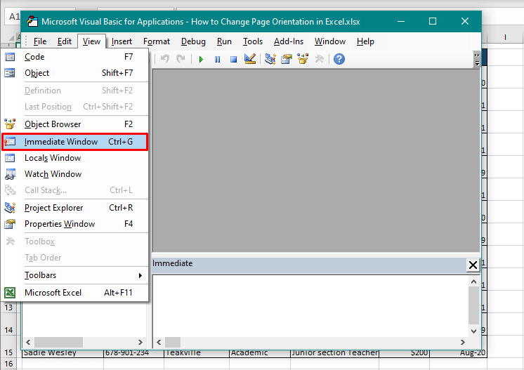 How To Change Page Orientation In Excel Shortcut VBA 